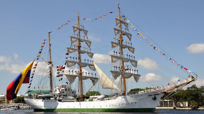 A Colombian tall ship is coming to Boston this week
