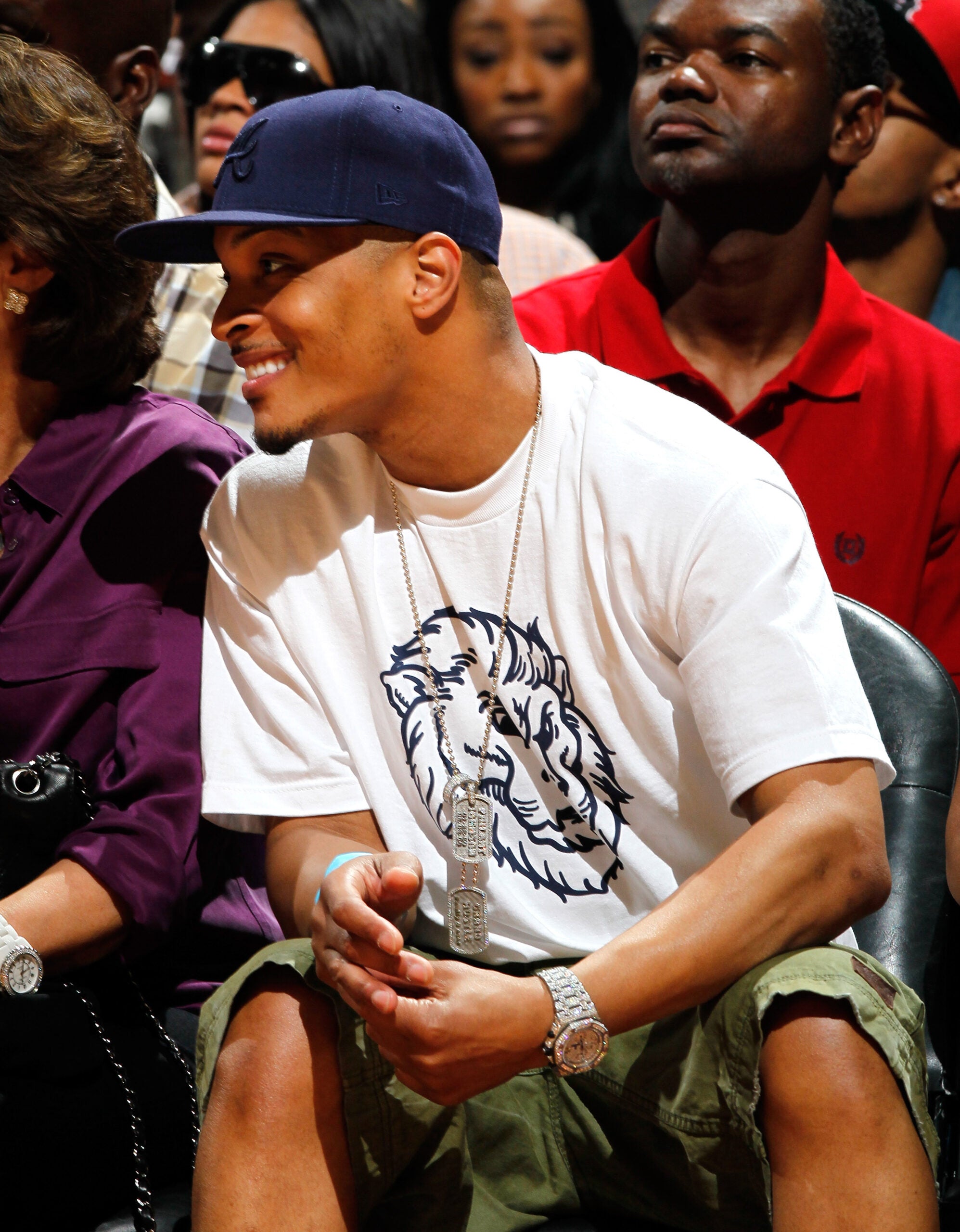 Rapper T.I. watches the Celtics win in Atlanta