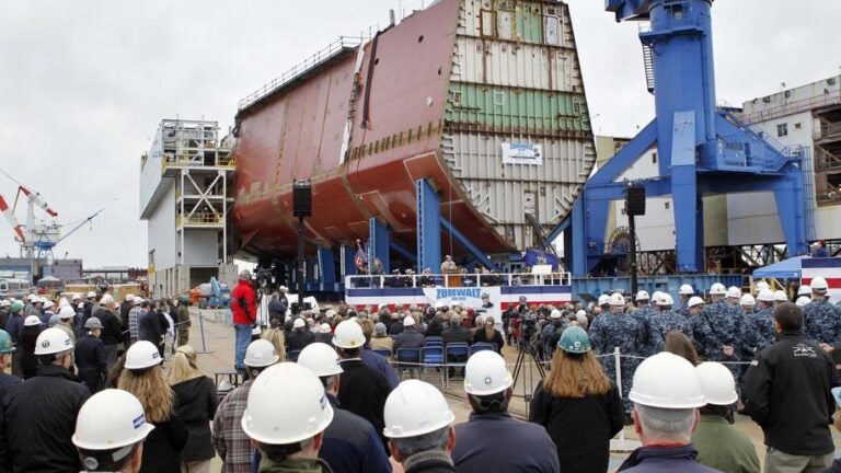Navy’s top officer checks out destroyer being built at Bath Iron Works ...