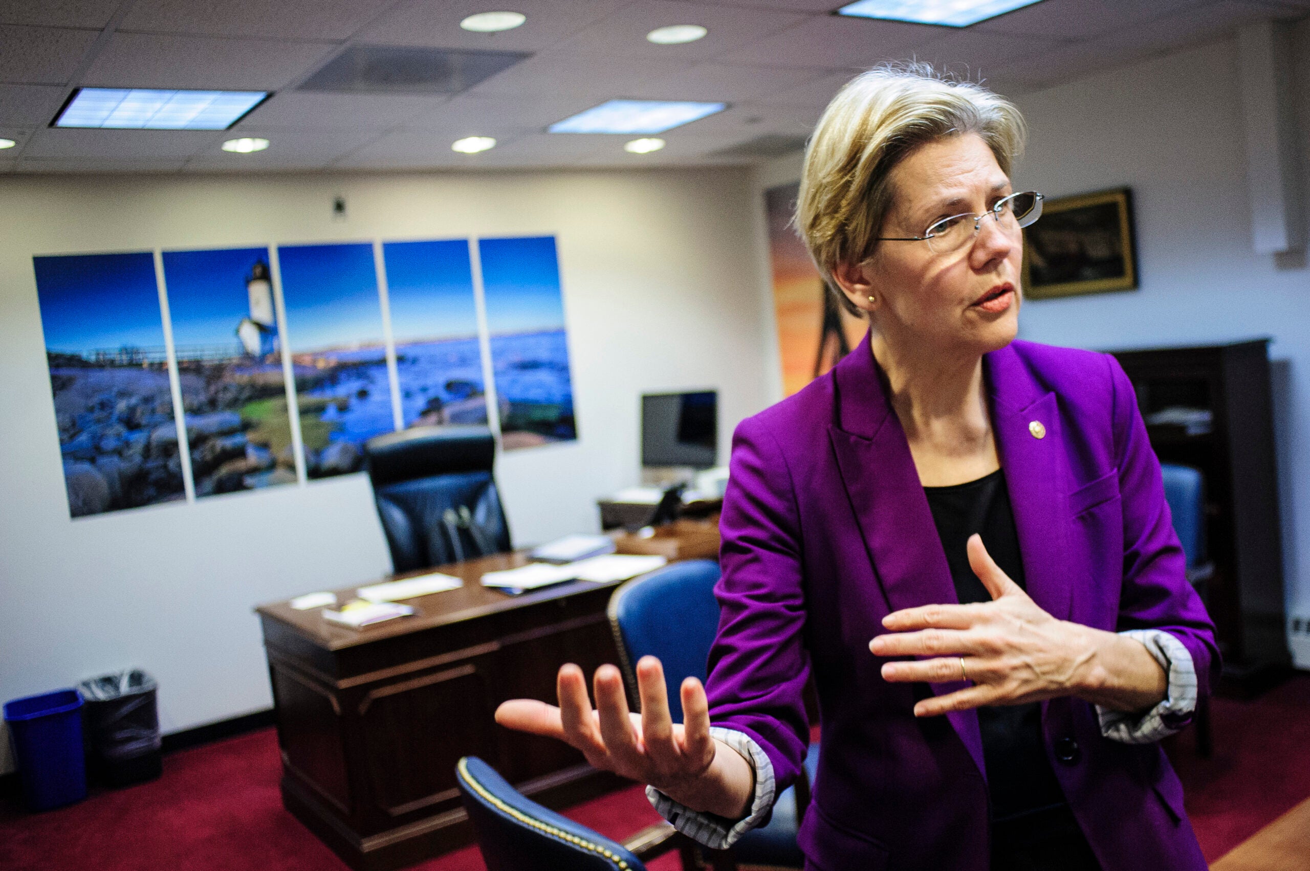 Elizabeth Warren’s Senate office for now: ‘the trailer’