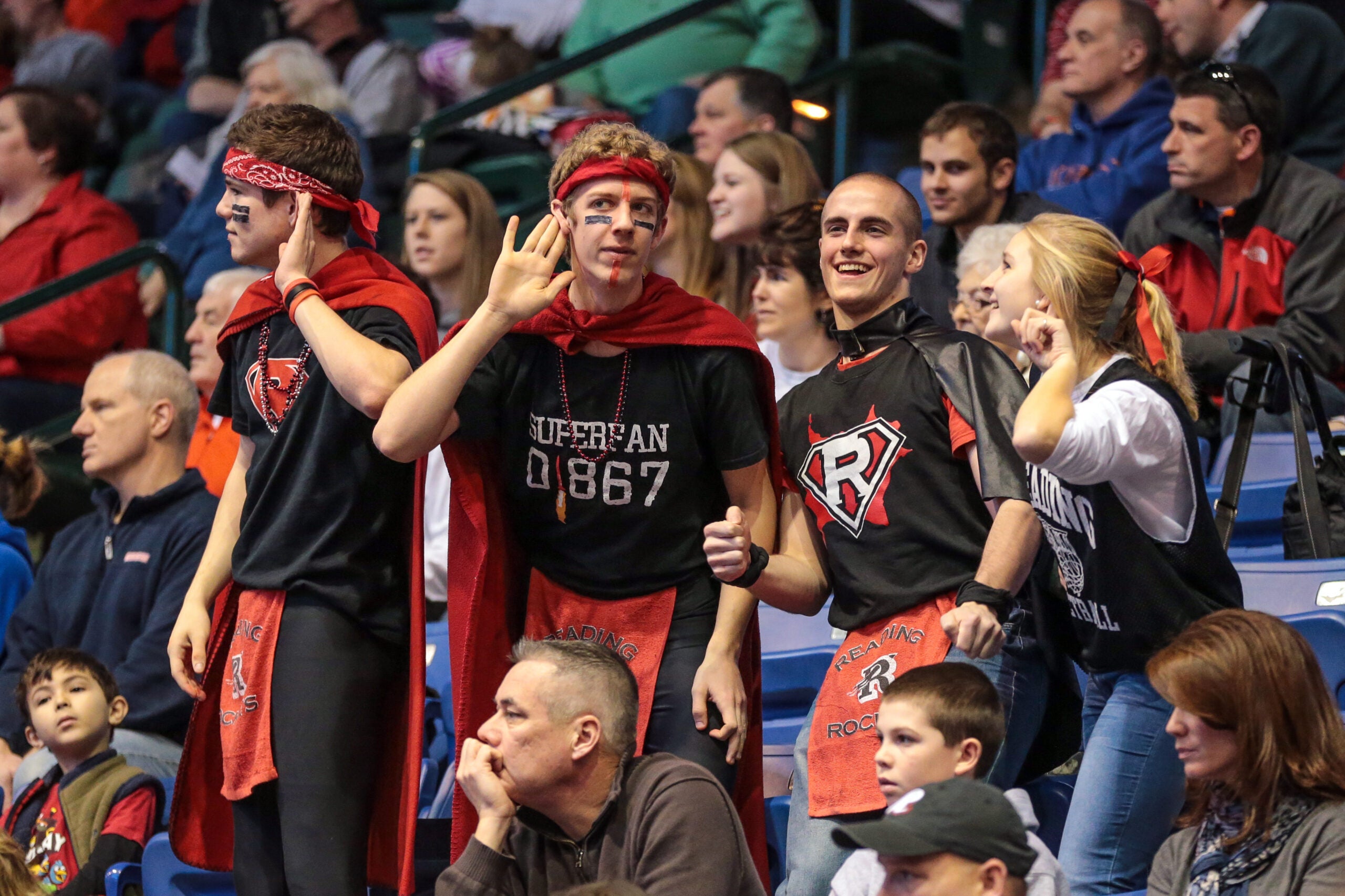Student cheering sections playing head games with foes