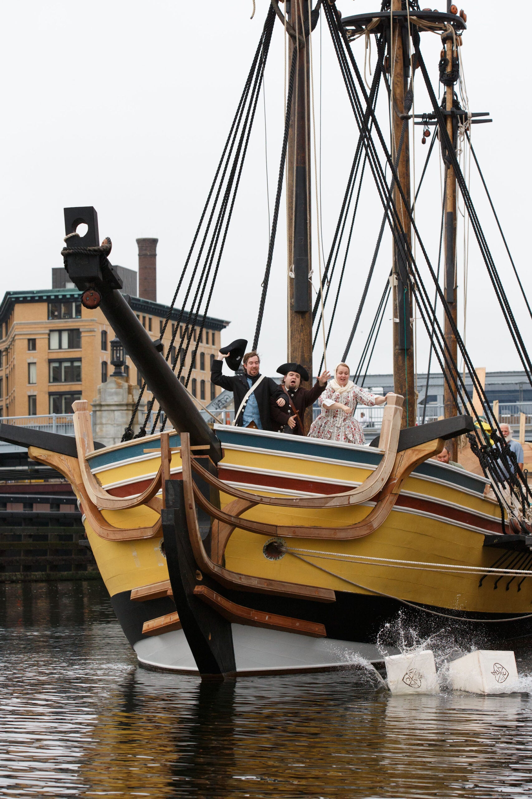 239 years after the Boston Tea Party, a museum reenactment