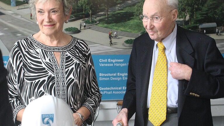 Thea and James Stoneman celebrate new park at Brigham and Women’s Hospital