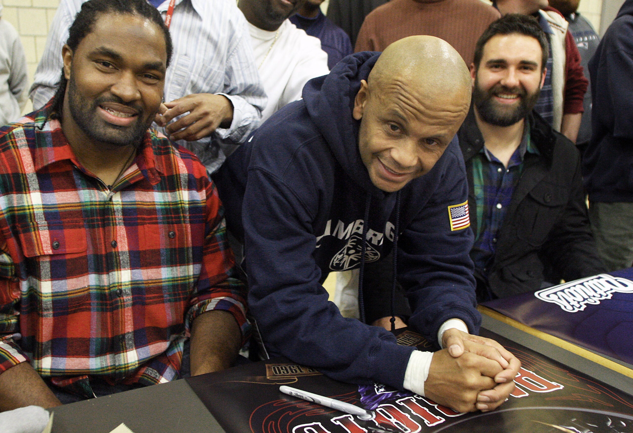 Jerod Mayo and Rob Ninkovich honor Cambridge coach David Tynes