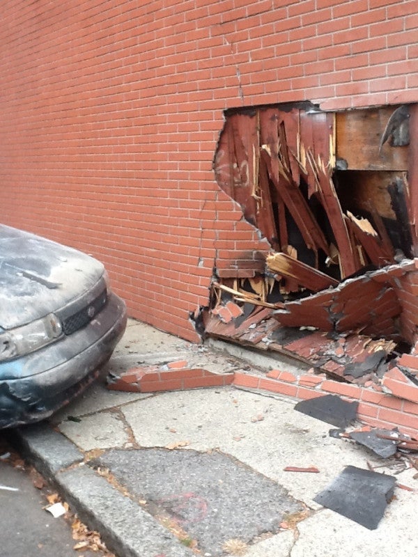 Car crashes into South Boston building