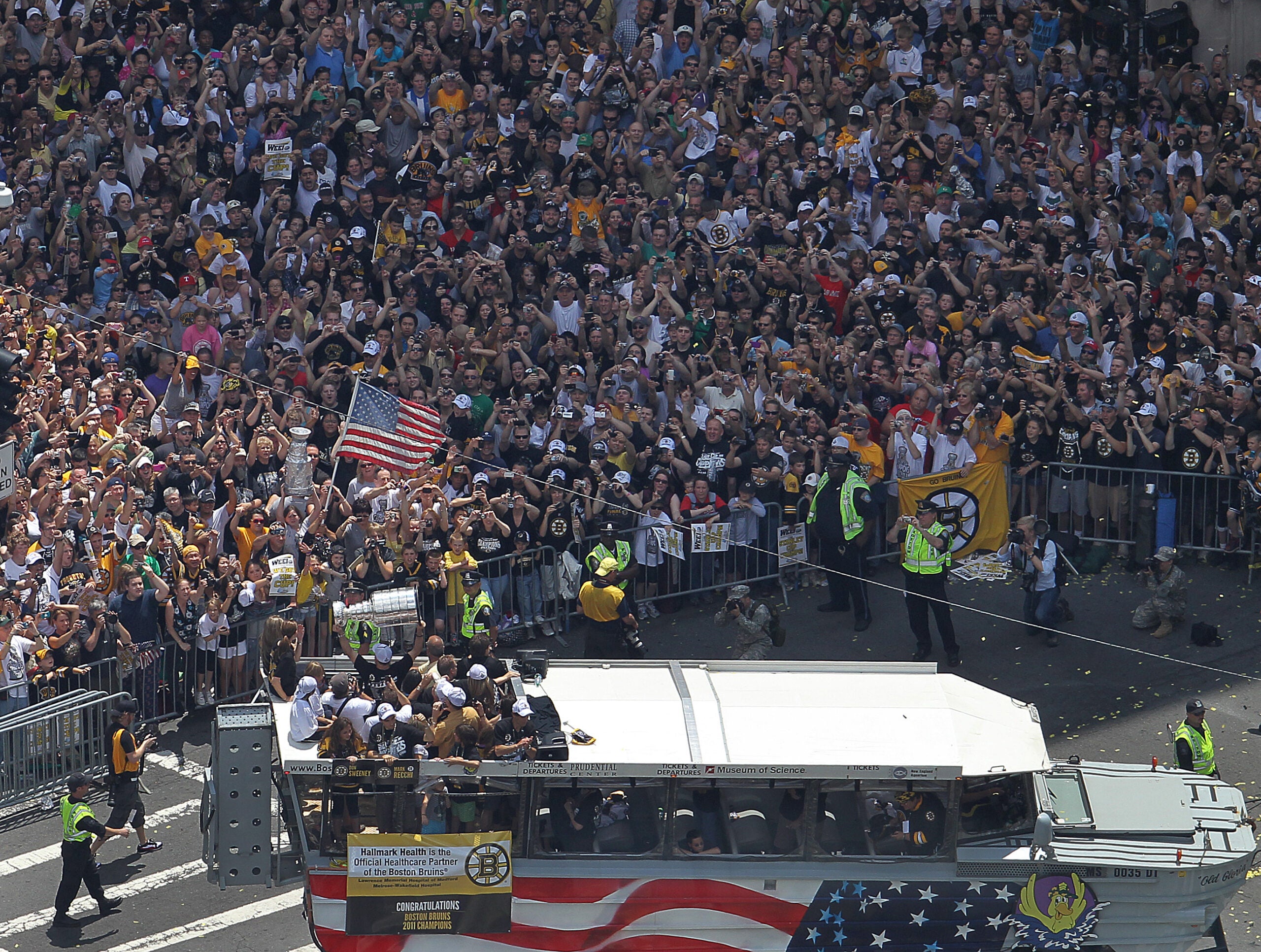 Jubilant crowds line Boston streets for Bruins victory parade