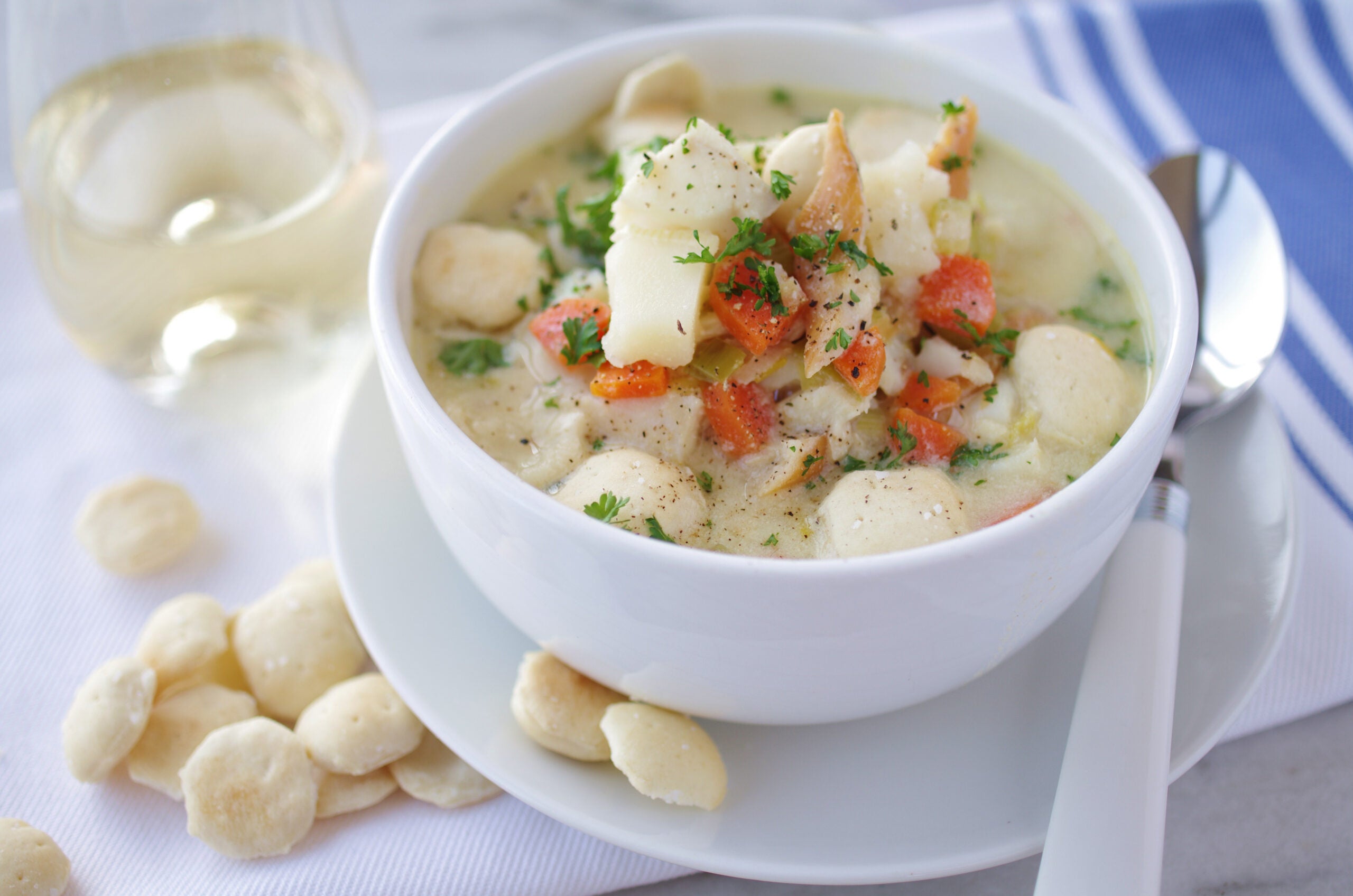 Recipe for cod and smoked trout chowder