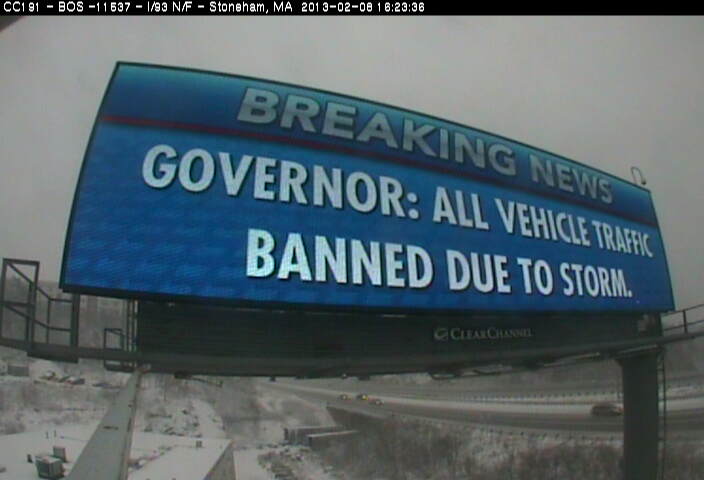 Digital billboards from Clear Channel Outdoor feature snow emergency ...