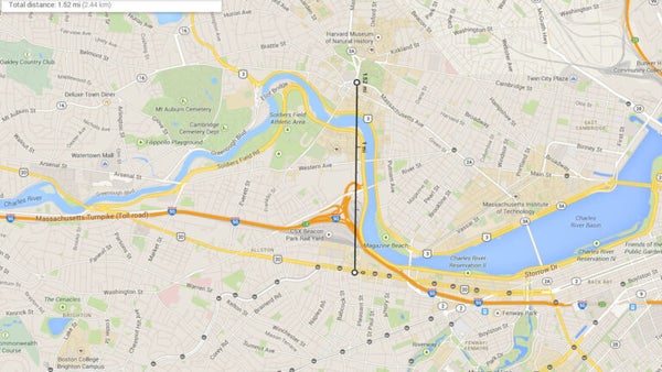 Google Maps ‘As The Crow Flies’