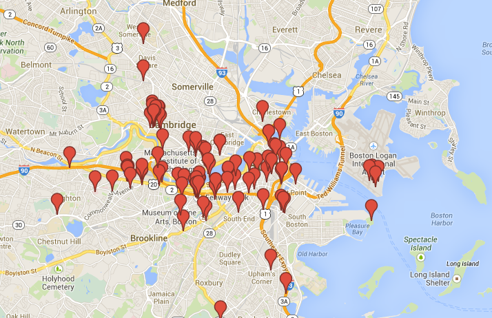 This Map Pinpoints Every Spot in Boston with a Musical Reference