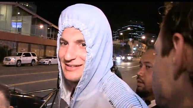 Watch: Guy Tries to Sneak On to Gronk Party Bus