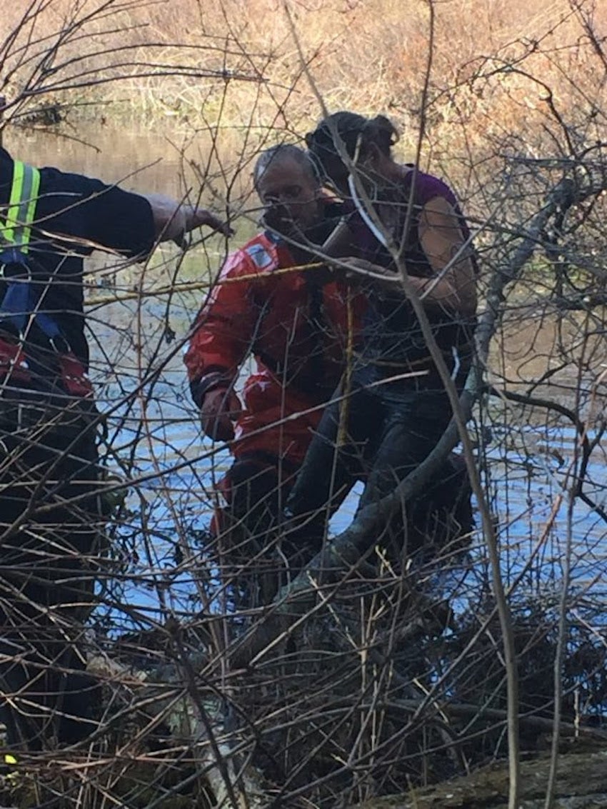 Woman rescued after getting stuck in marsh