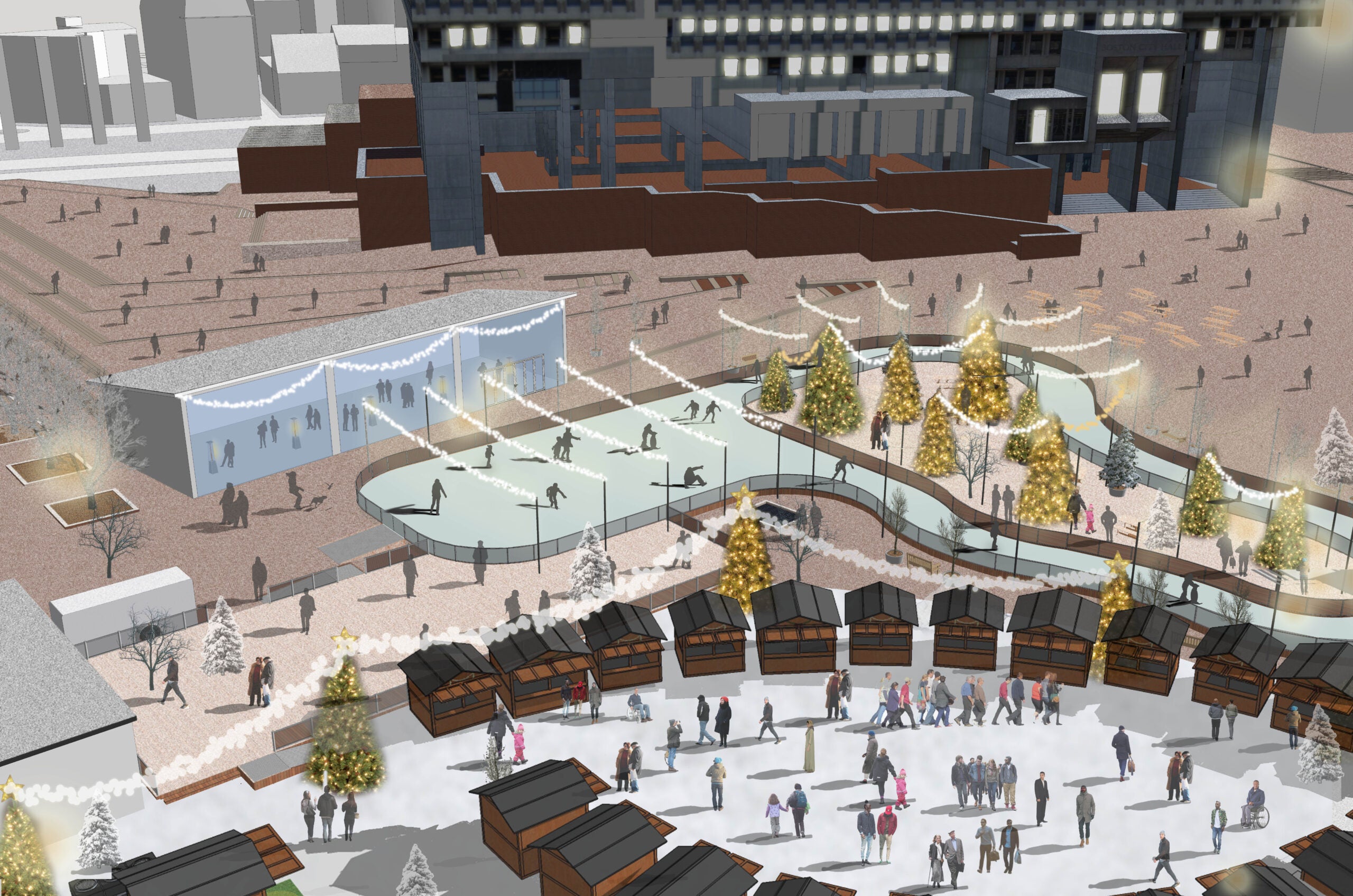 City Hall Plaza to feature ice skating path, holiday shopping market