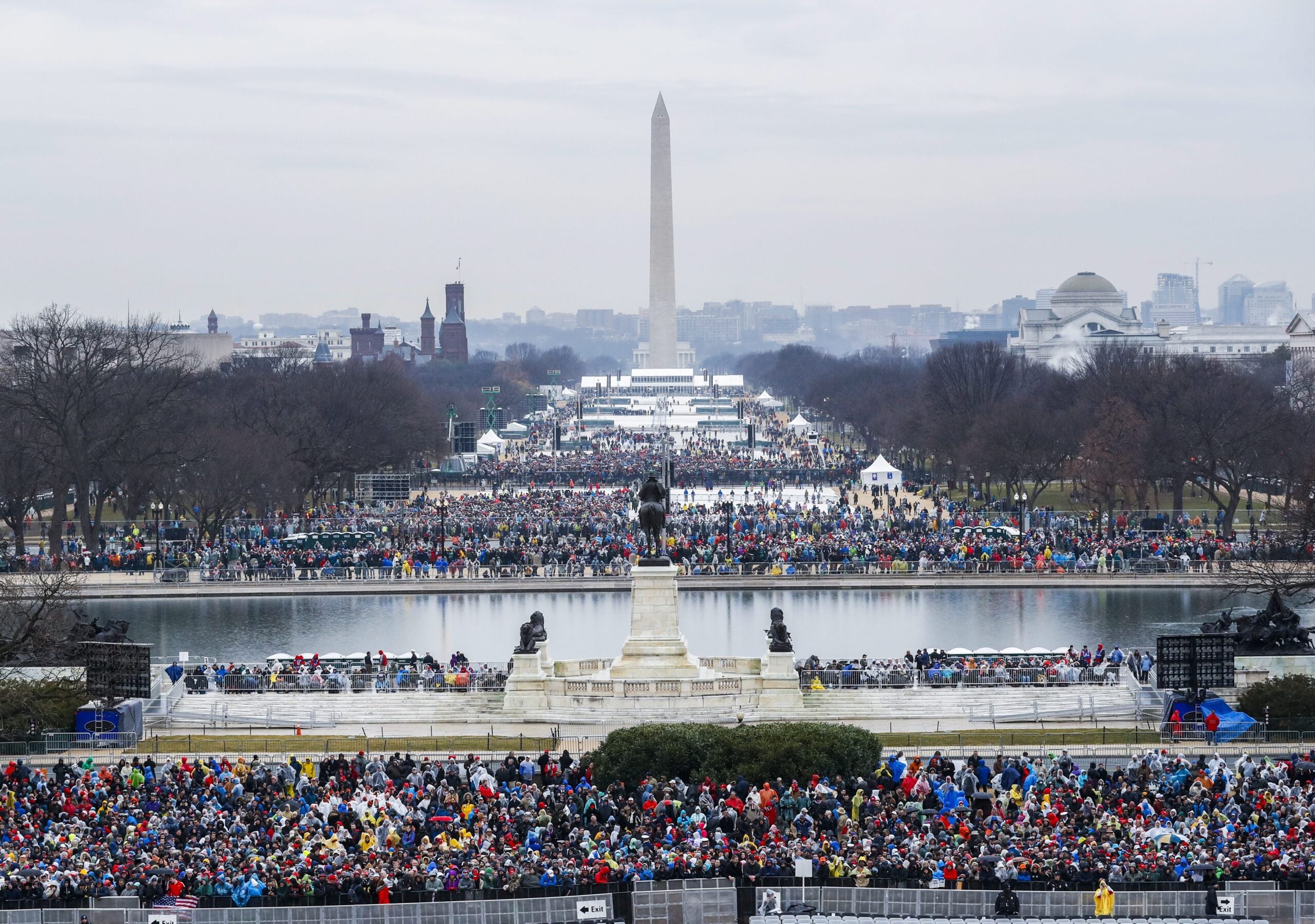 Crowds noticeably thinner for Trump compared to Obama's inaugurations
