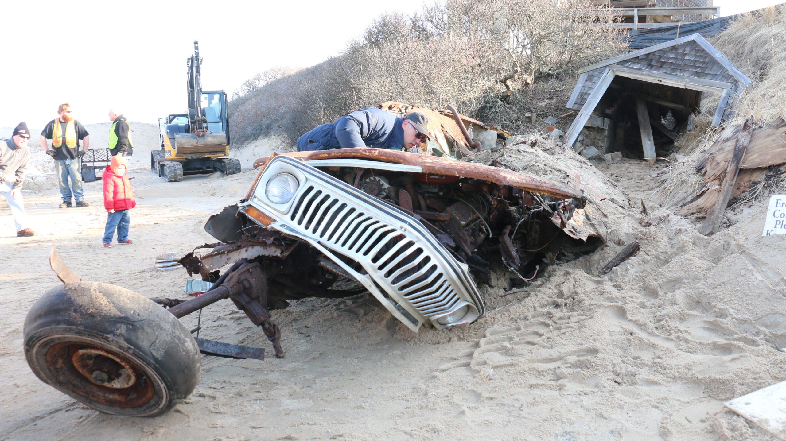 Watch the removal of a Jeep buried in a Cape Cod sand dune for 40 years