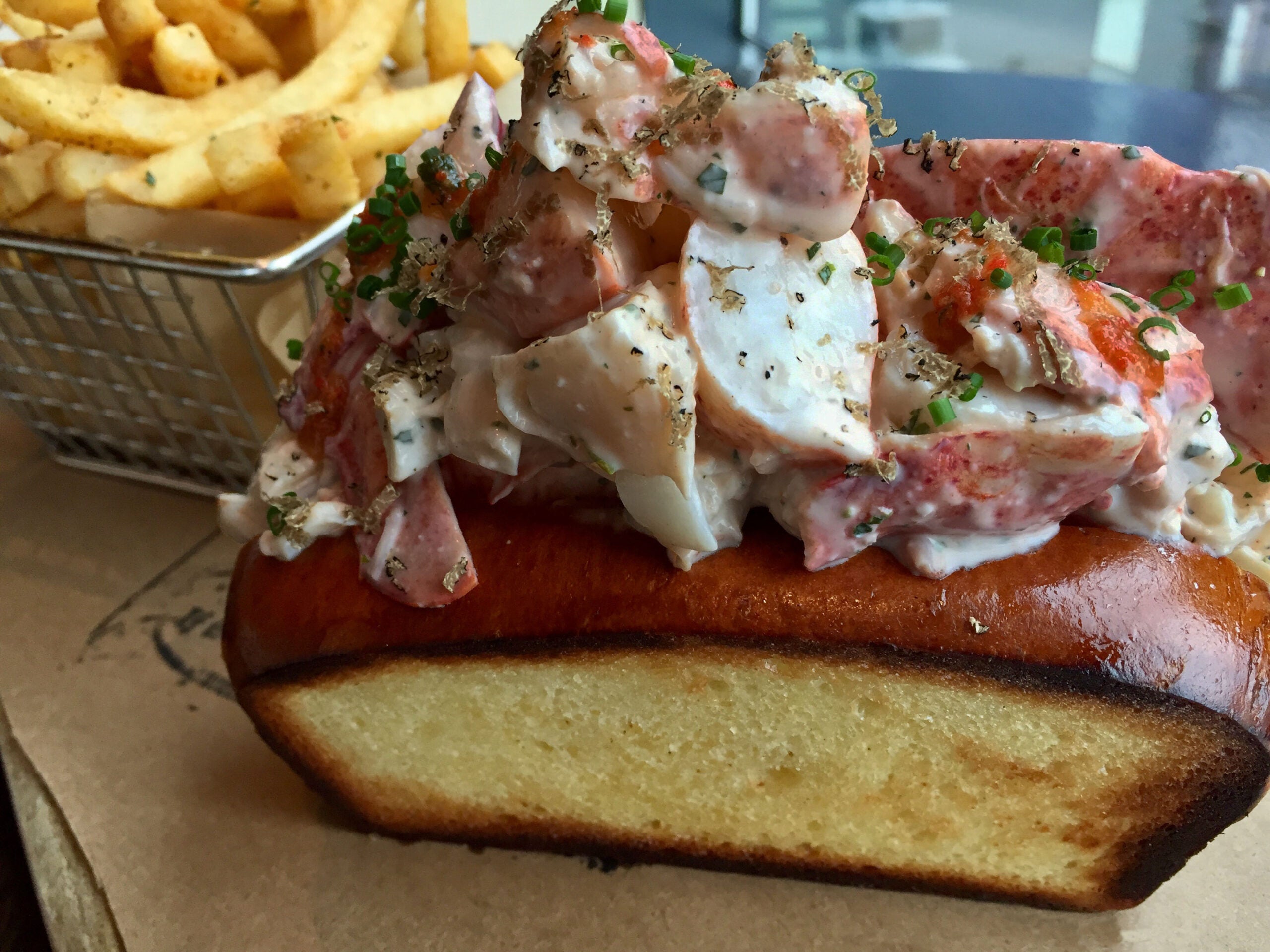 This exclusive lobster roll is only available by request