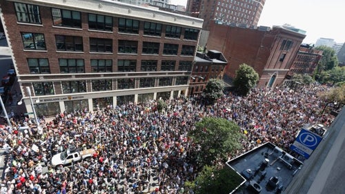 These aerial views show the size of the counter-protest crowds in Boston
