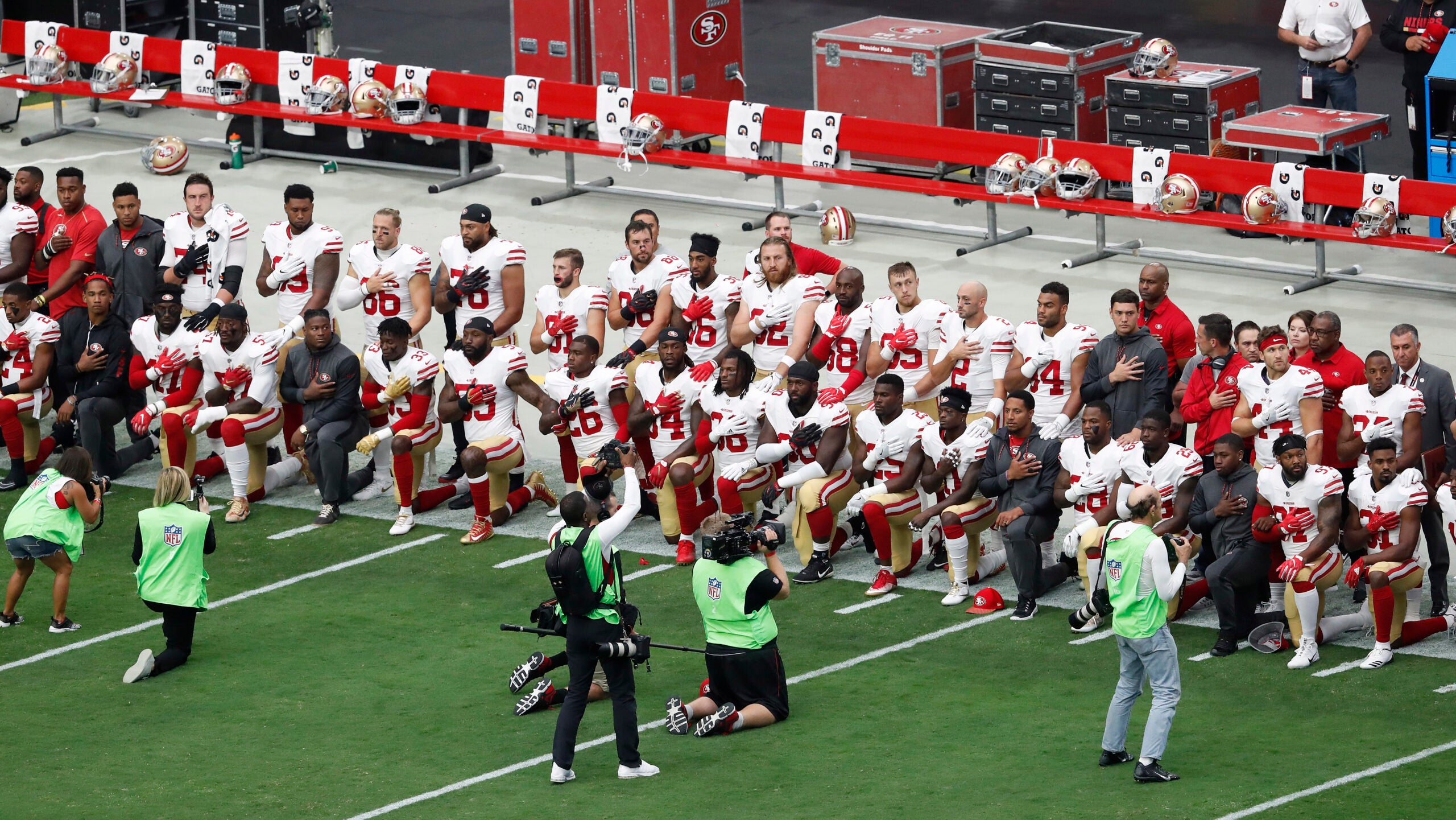 Here's a look at what happened during Sunday's national anthems around ...