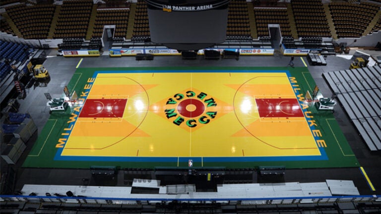The Bucks and Celtics will play on a throwback replica court -- and ...