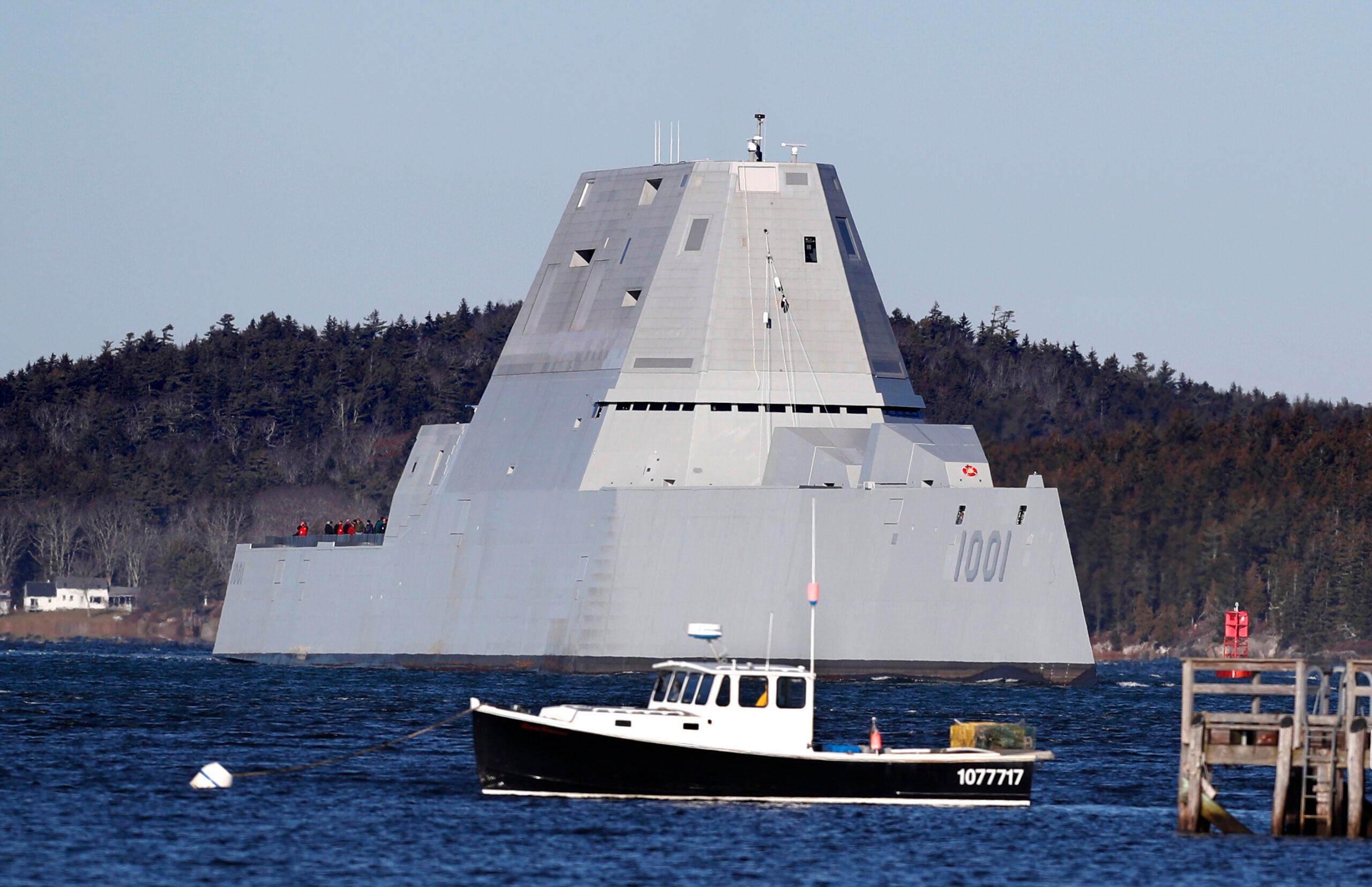 Photos: Navy's 2nd stealthy destroyer heads out to sea for first time ...