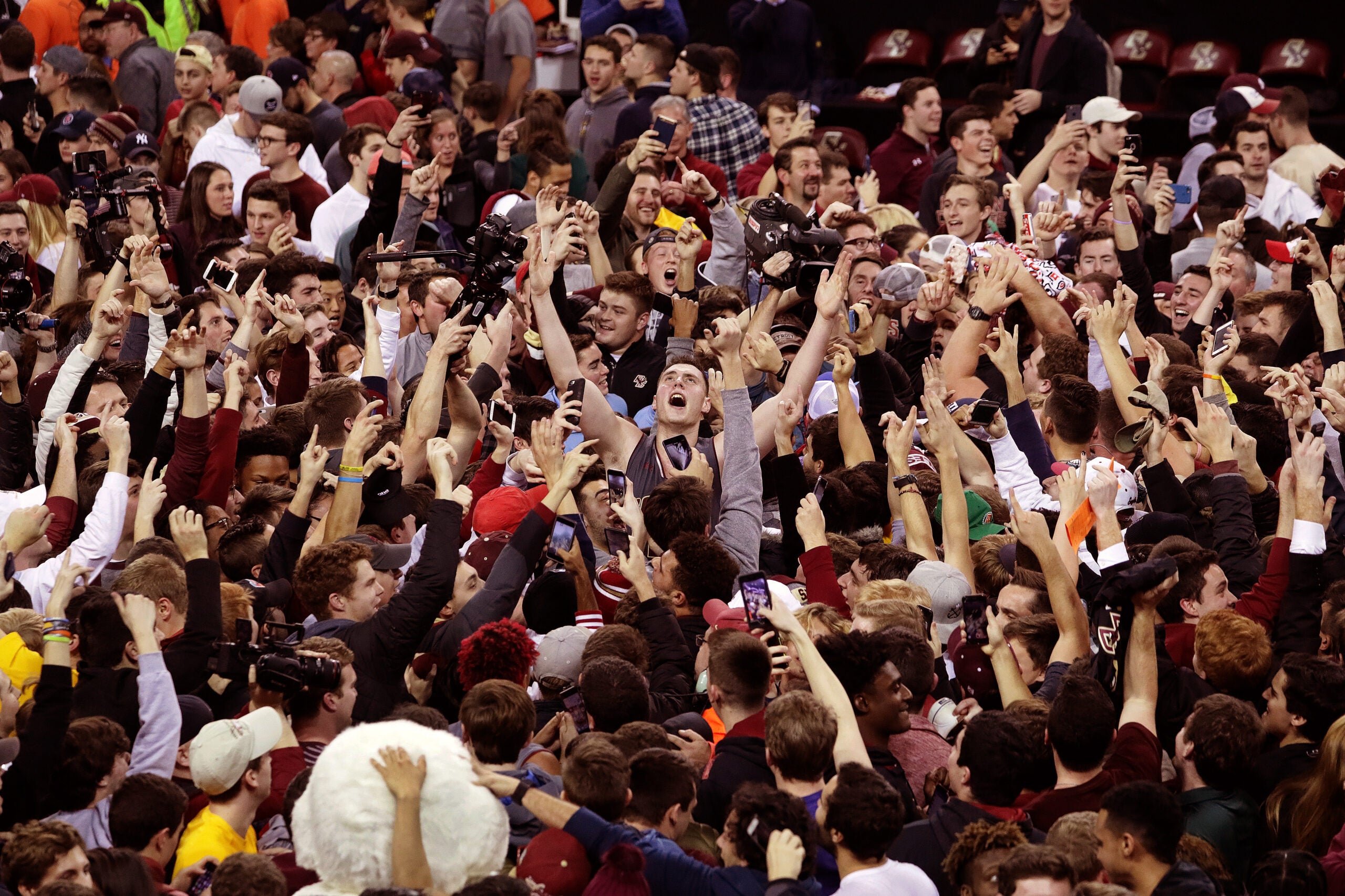 These photos of Boston College fans celebrating their upset over Duke ...