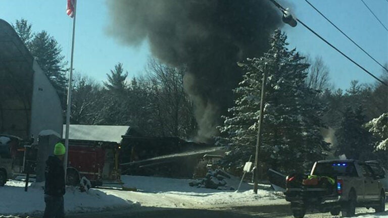 Fire leaves Massachusetts town with no trucks for snow removal