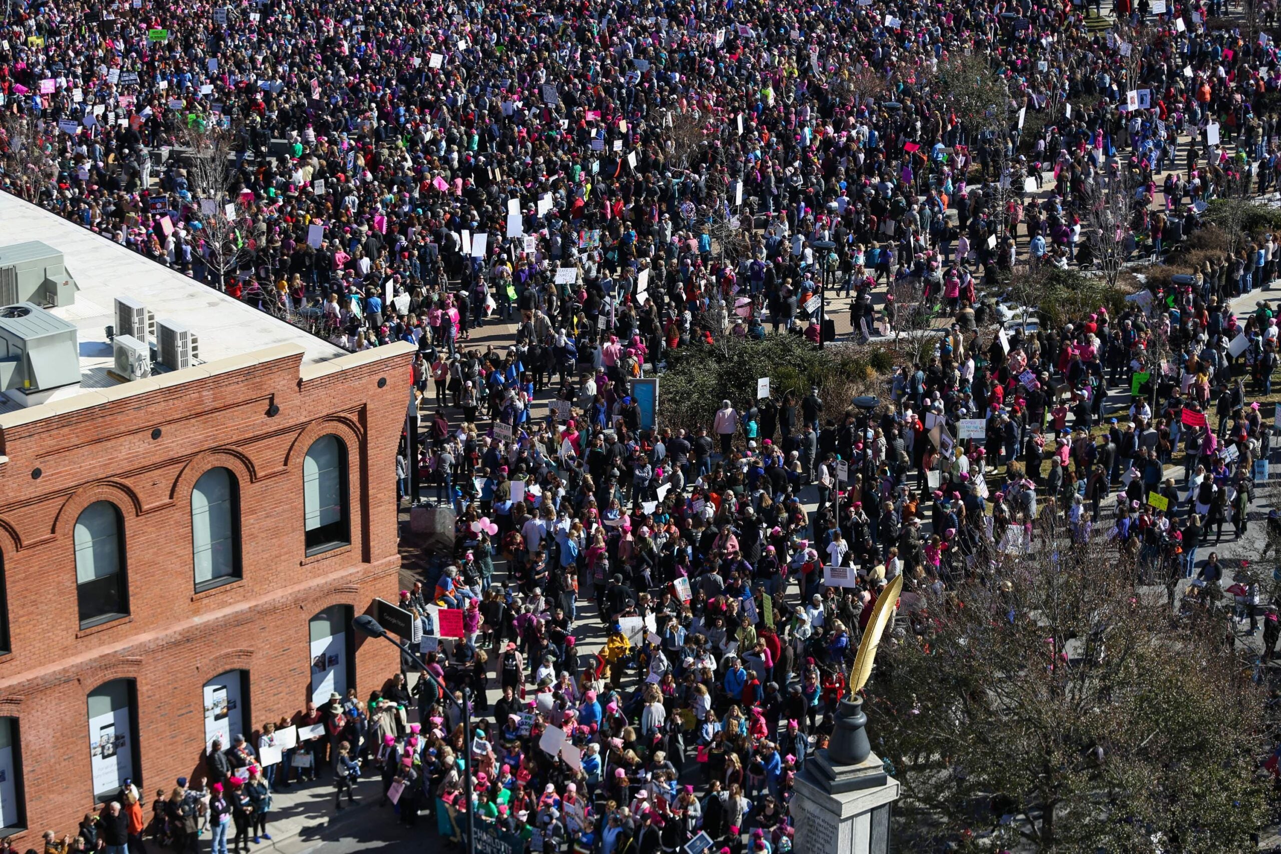 This is what the women’s marches looked like from above