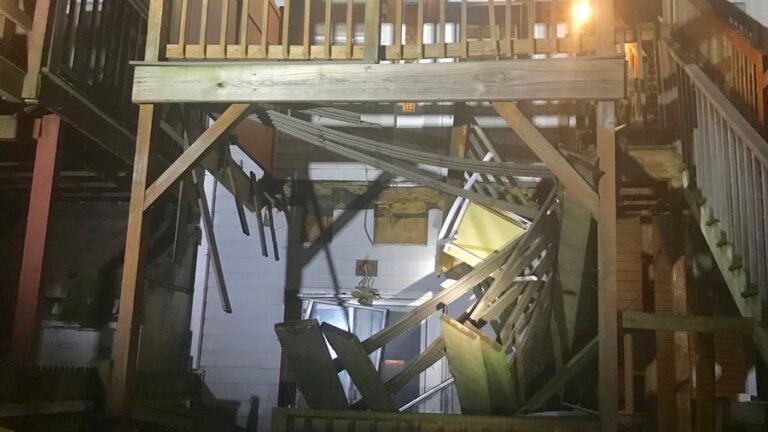 Four injured in deck collapse in South Boston