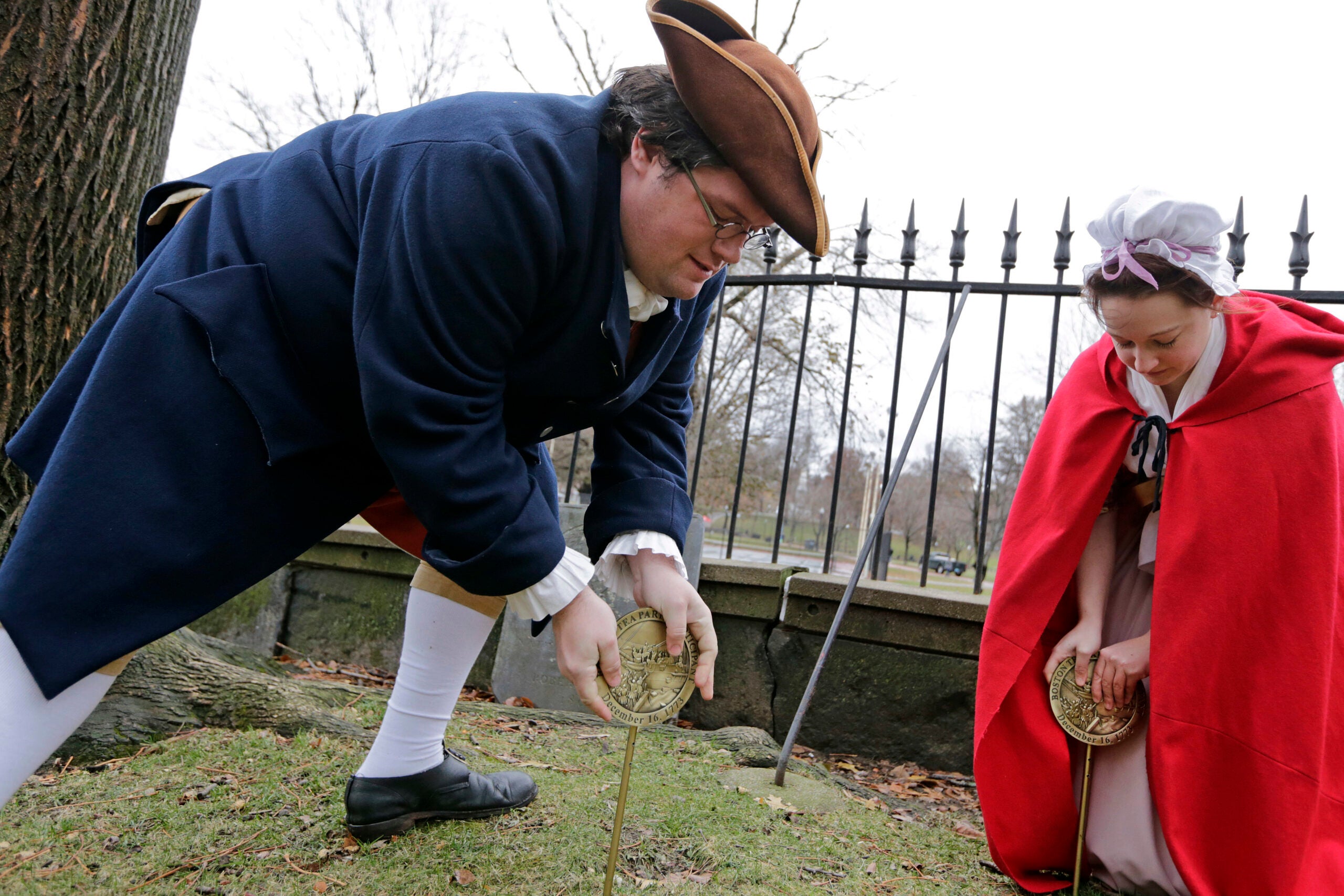 Tea thrown into harbor for anniversary of Boston Tea Party