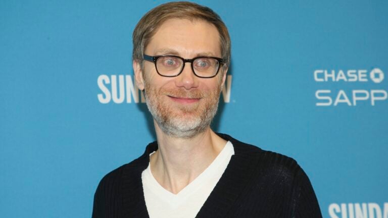 Actor Stephen Merchant unexpectedly wound up at the Patriots parade
