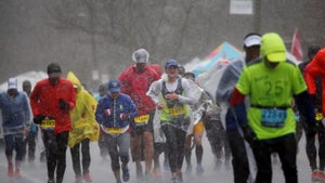 Here are the elevations along the Boston Marathon route