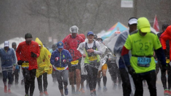 Here are the elevations along the Boston Marathon route
