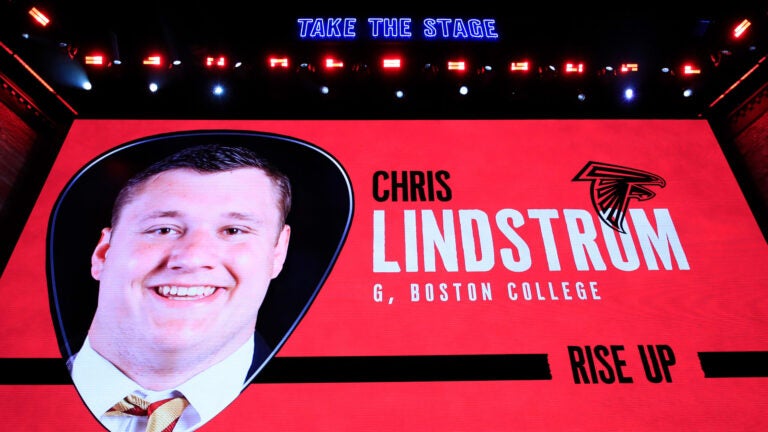 Atlanta Falcons select Boston College guard Chris Lindstrom with the ...