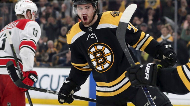 Connor Clifton was in the right spot to score his first NHL goal