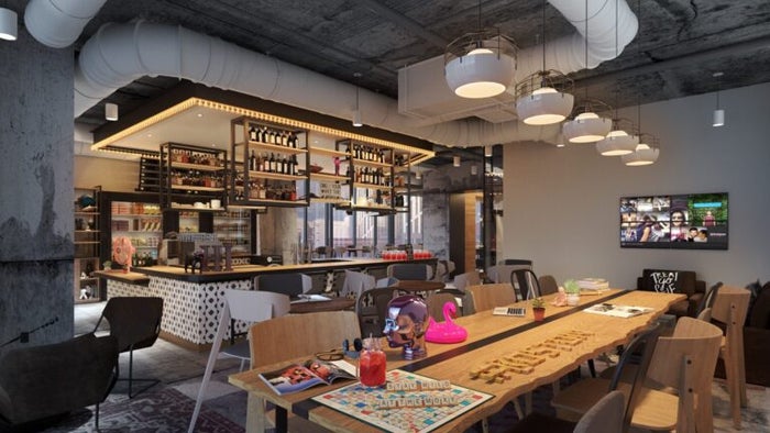 Here’s a first look inside the new (and theatrical) Moxy Boston Downtown