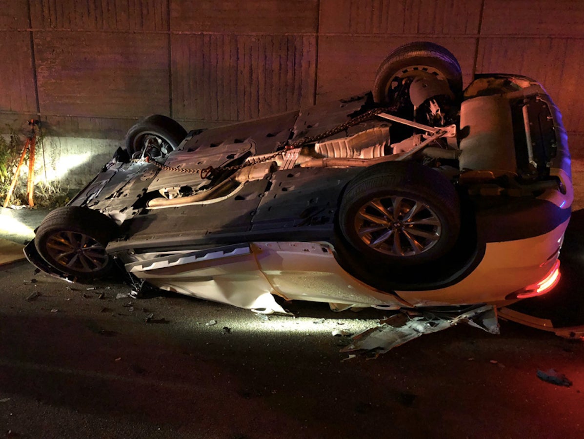 Woman injured after car flips over the median, falls 25 feet in Chelsea