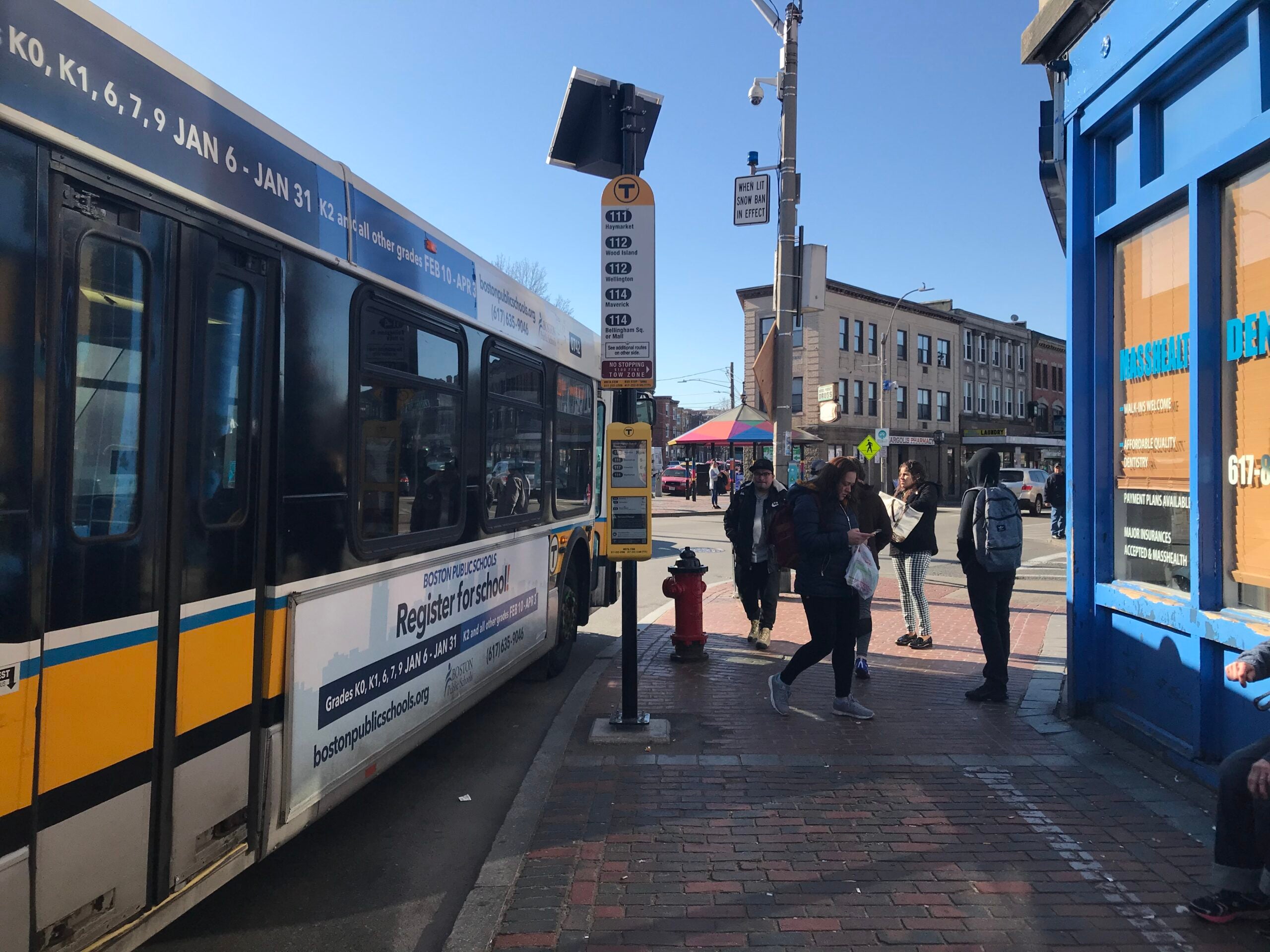 The MBTA is testing real-time bus information displays at 18 stops ...