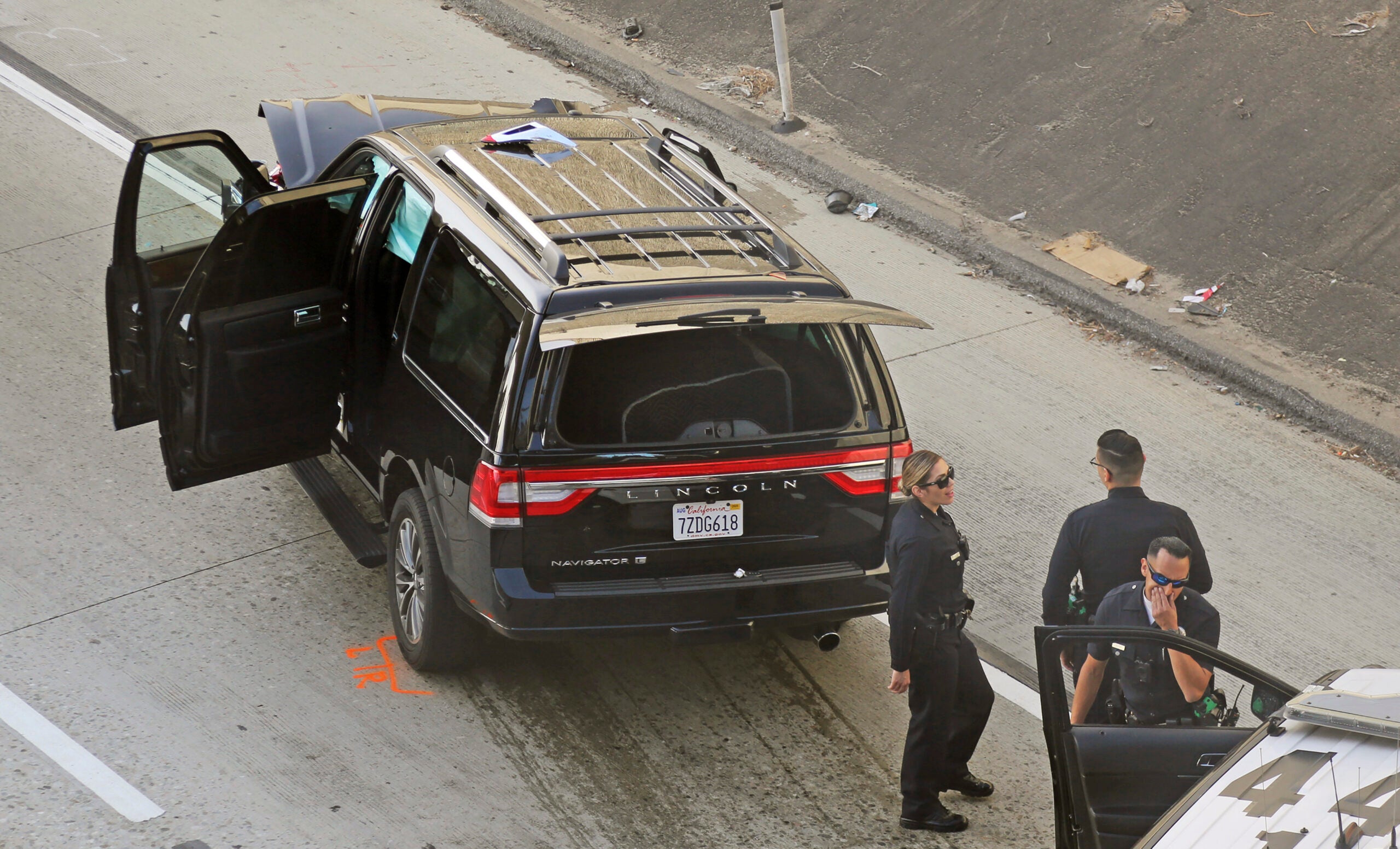 Stolen hearse carrying casket recovered after California freeway chase