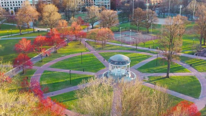 See Boston's empty streets from above in this eerie drone footage