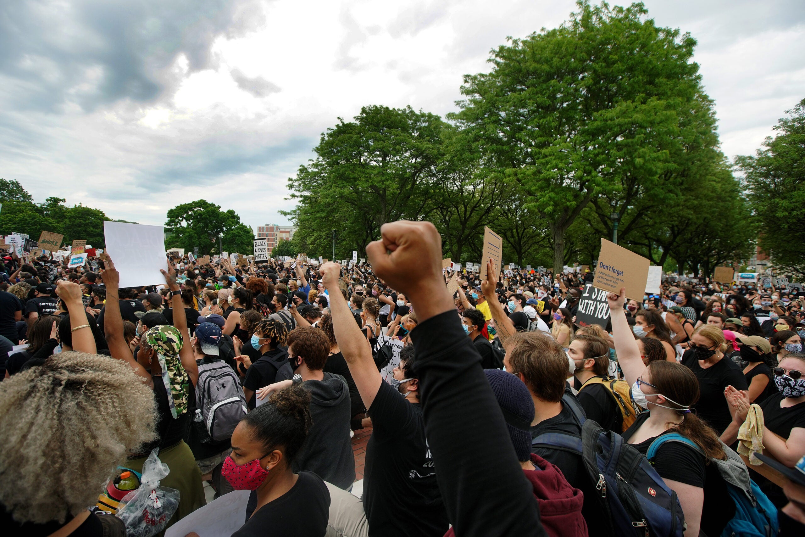 Photos: Friday's protests in Mass., R.I. calling for racial justice