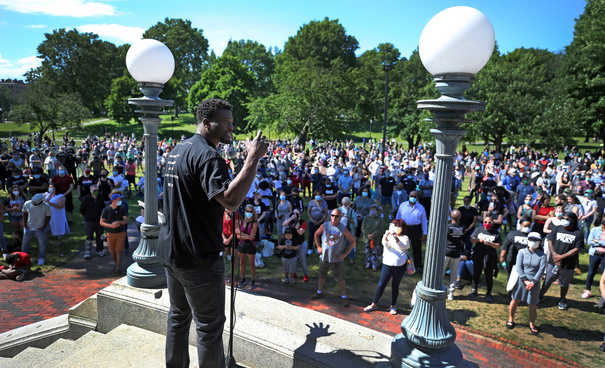 Former Patriot Ben Watson speaks at Boston Common event: ‘We want justice’