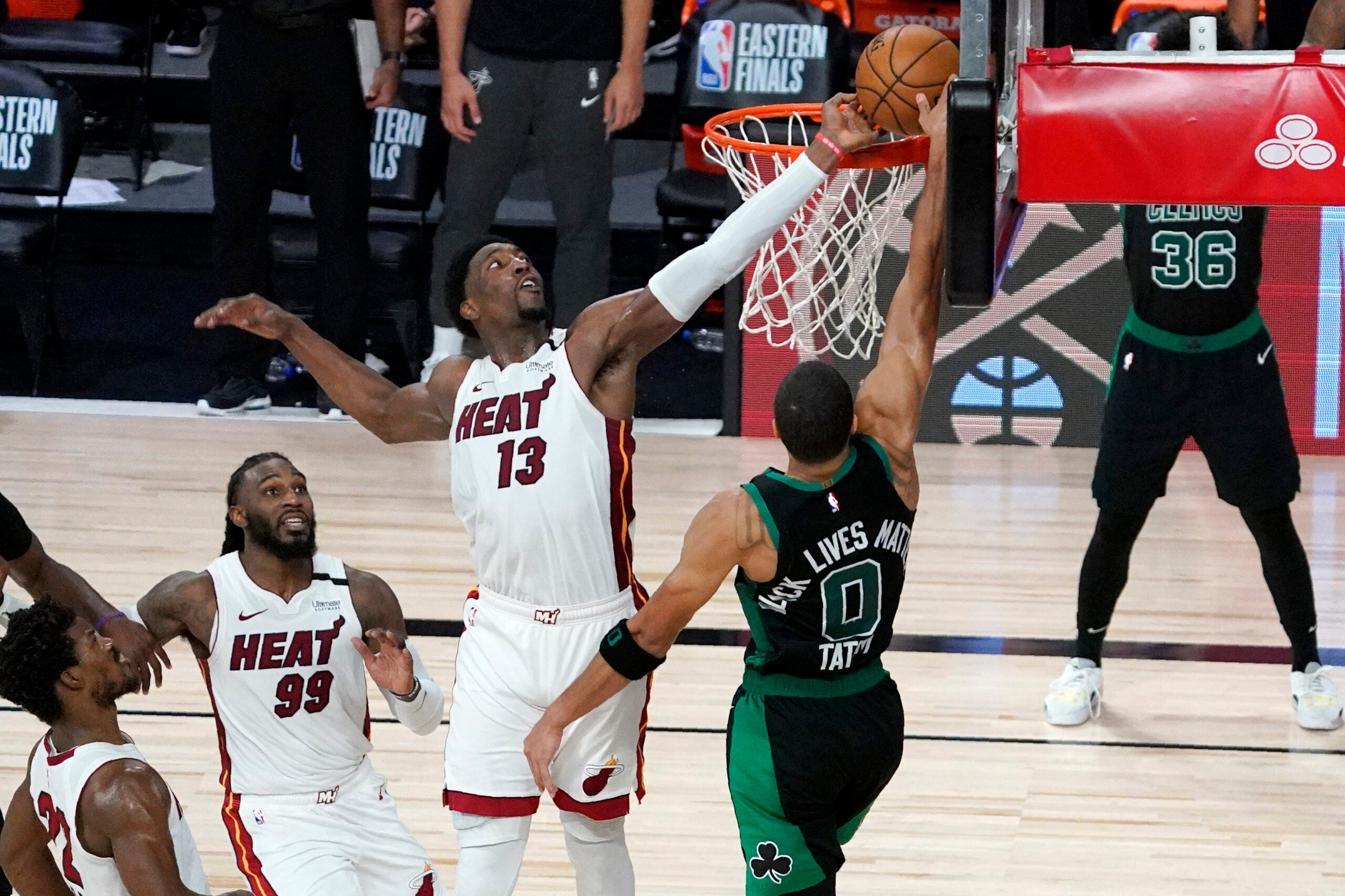 Jayson Tatum on Bam Adebayo's block: 'They made a great play at the rim'