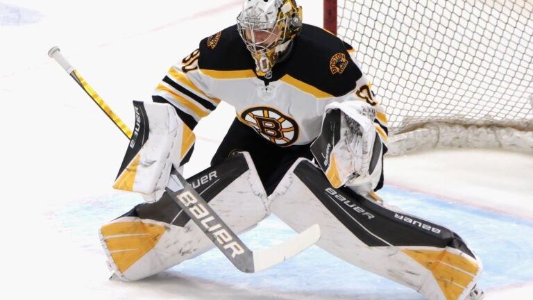 Bruins choose Dan Vladar to start in goal Tuesday in rematch with Penguins