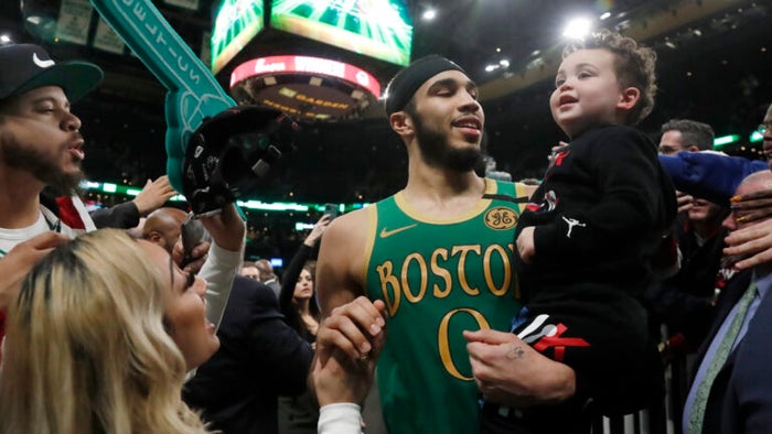 Jayson Tatum shares touching on-court moment with son before All-Star game