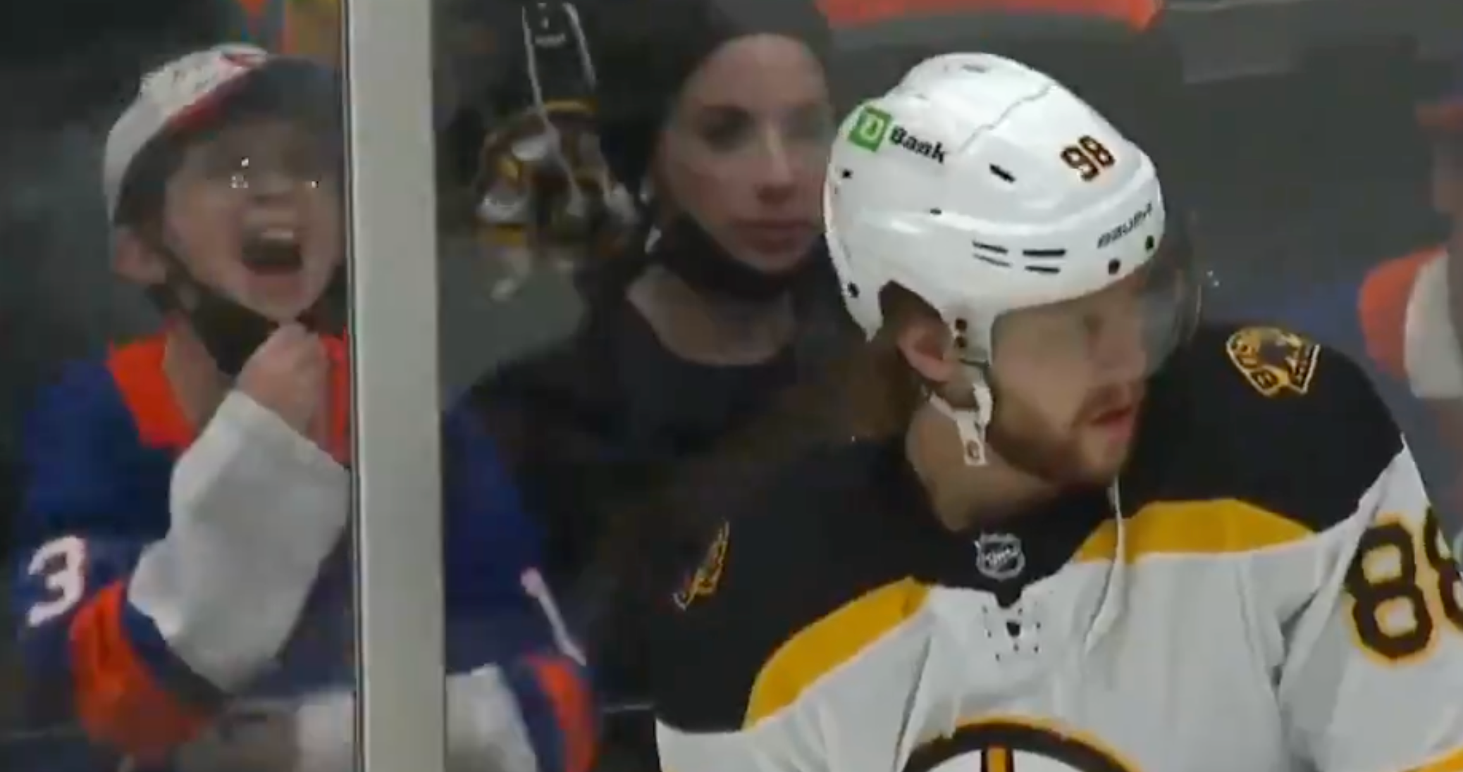 See the moment David Pastrnak hands his stick to a heckling young ...