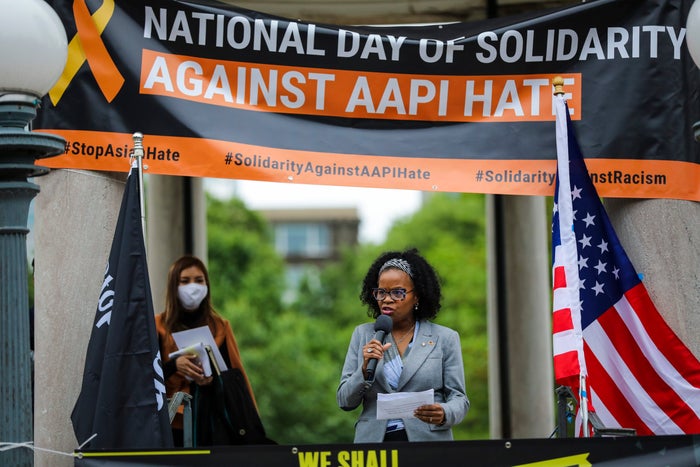 Rally held, alarm devices handed out to members of AAPI community