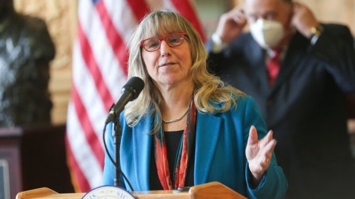 Senate President Karen Spilka returns to Statehouse after mild stroke