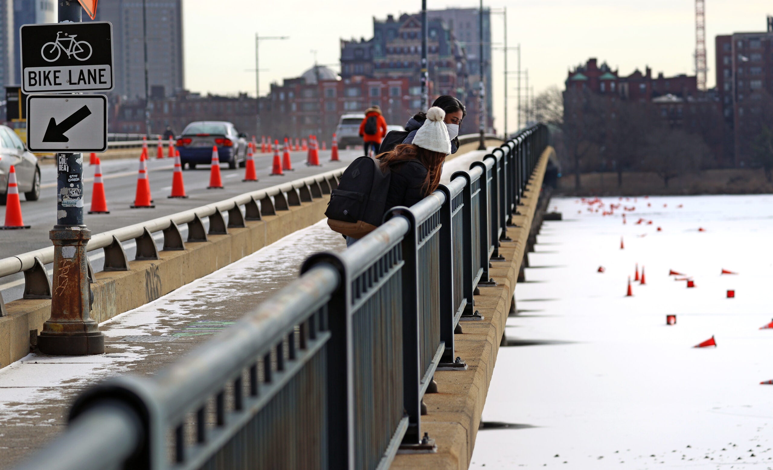 Who is throwing the cones off the Mass. Ave. bridge?
