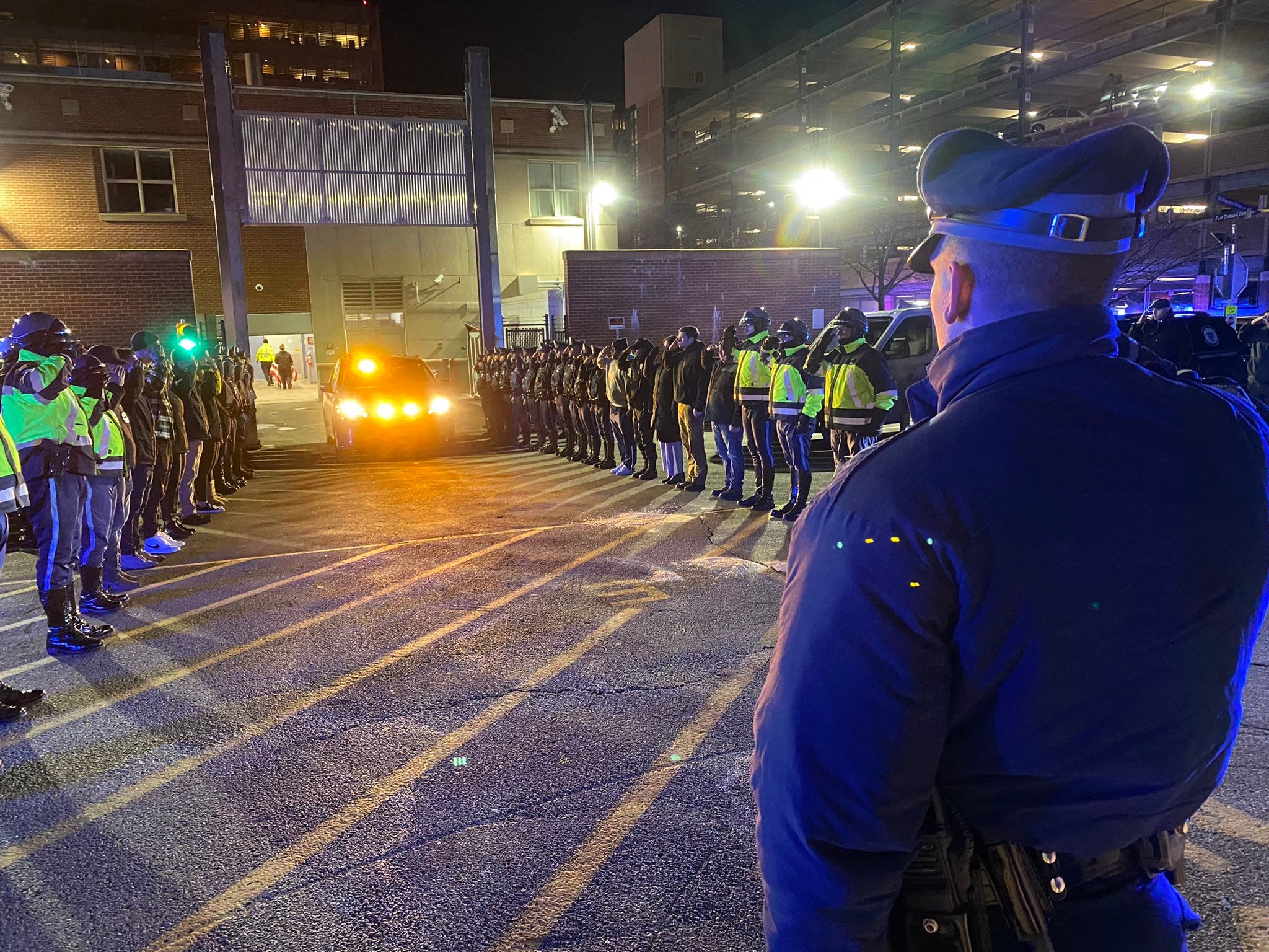 Mass. state police honor fallen trooper with late-night motorcade