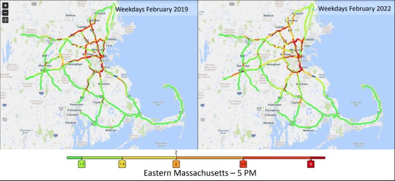 Here's how traffic congestion has changed in Mass. since COVID-19